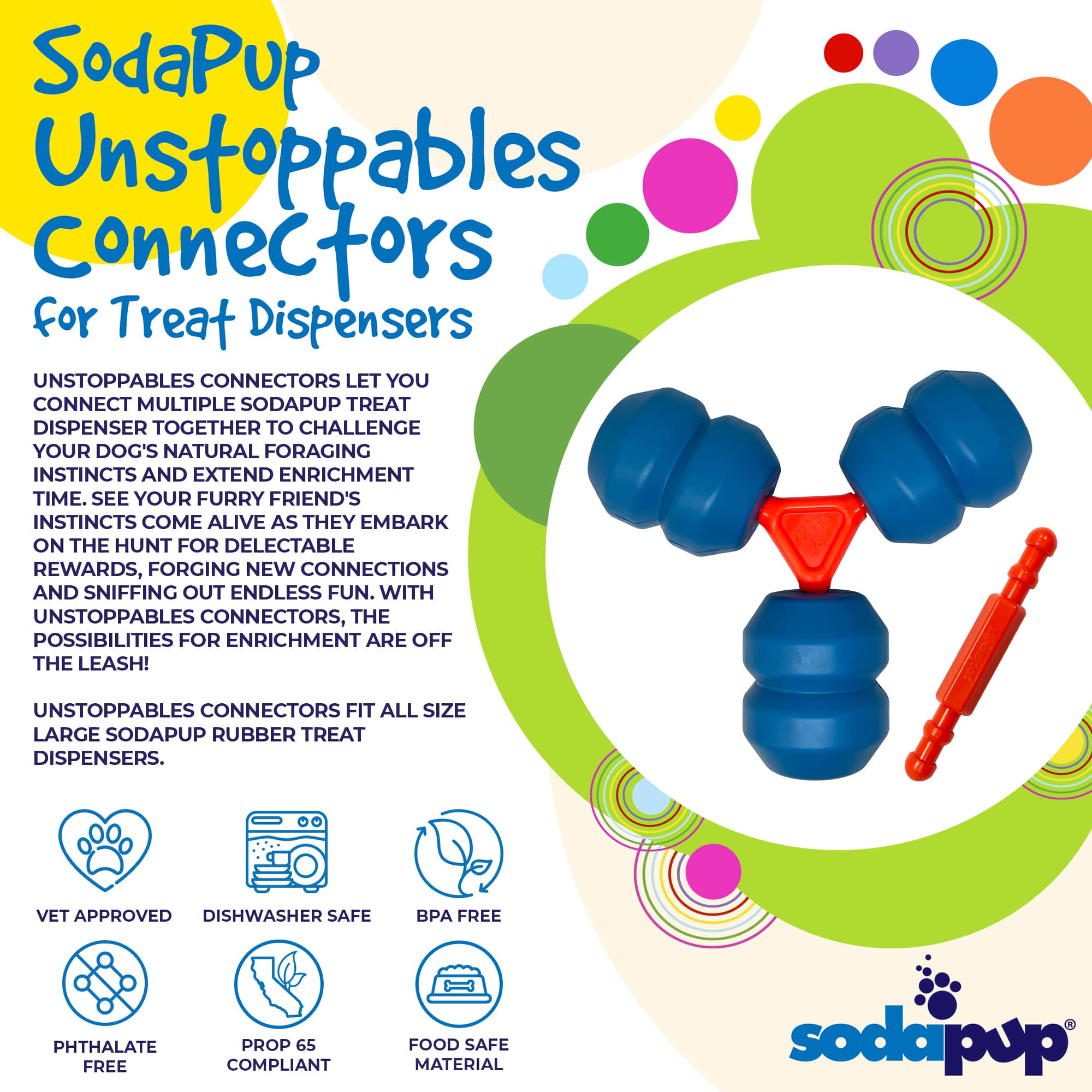 Unstoppables Connectors for SodaPup Rubber Treat Dispensers - 2 Pack – inStorify